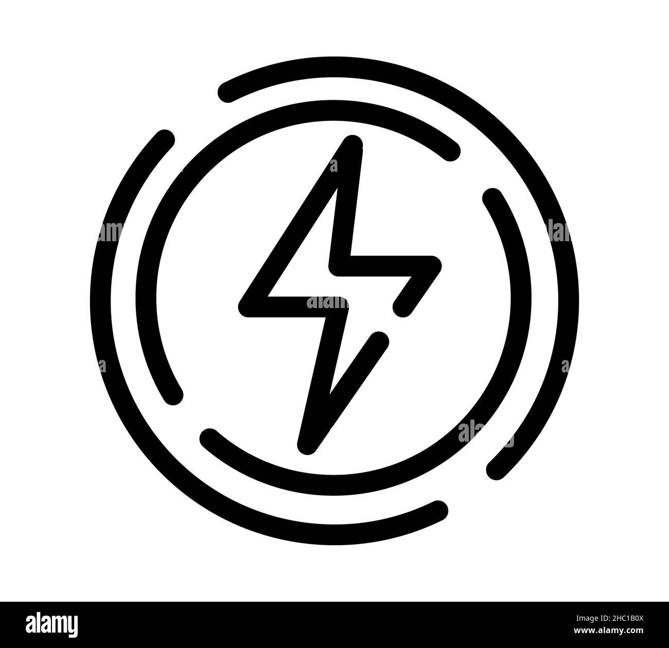 Power icon. Flat electric pictogram for web. Line stroke. Simple energy ...