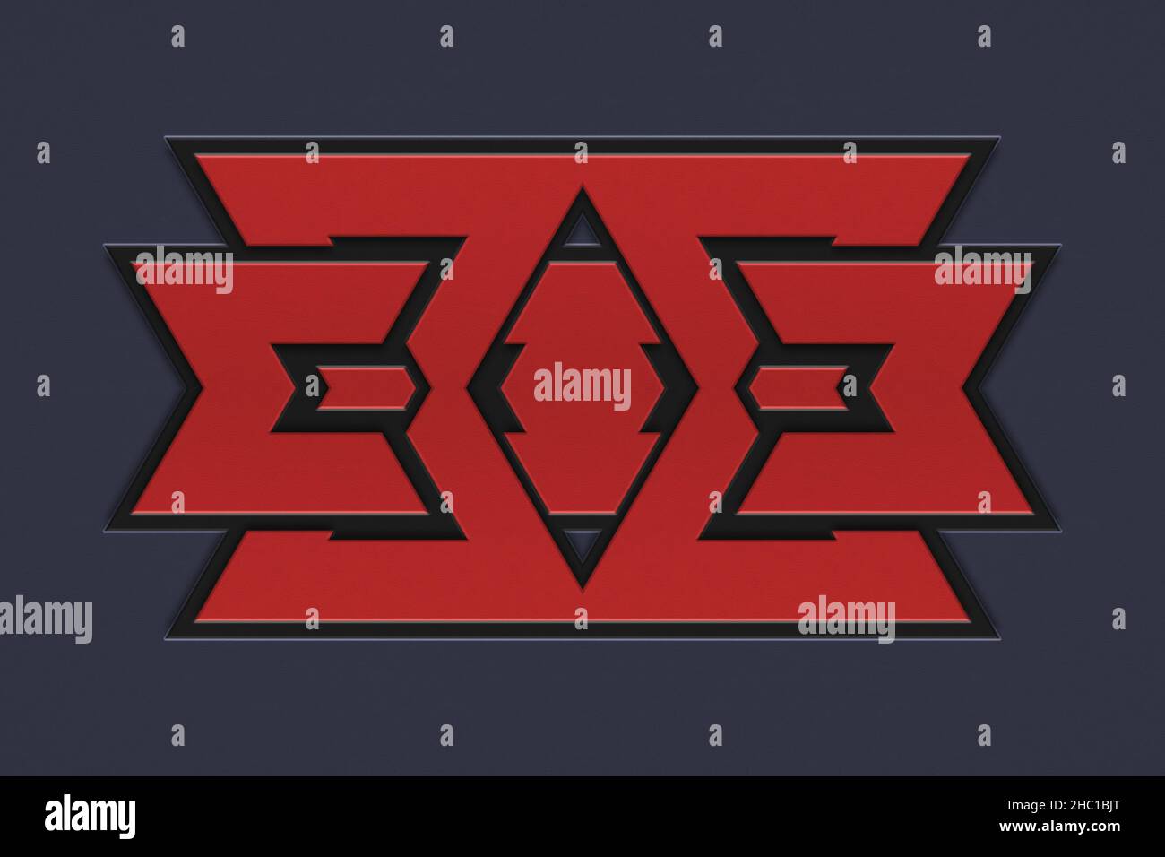 Geometric pattern of red color, Scandinavian Celtic style. Illustration ...