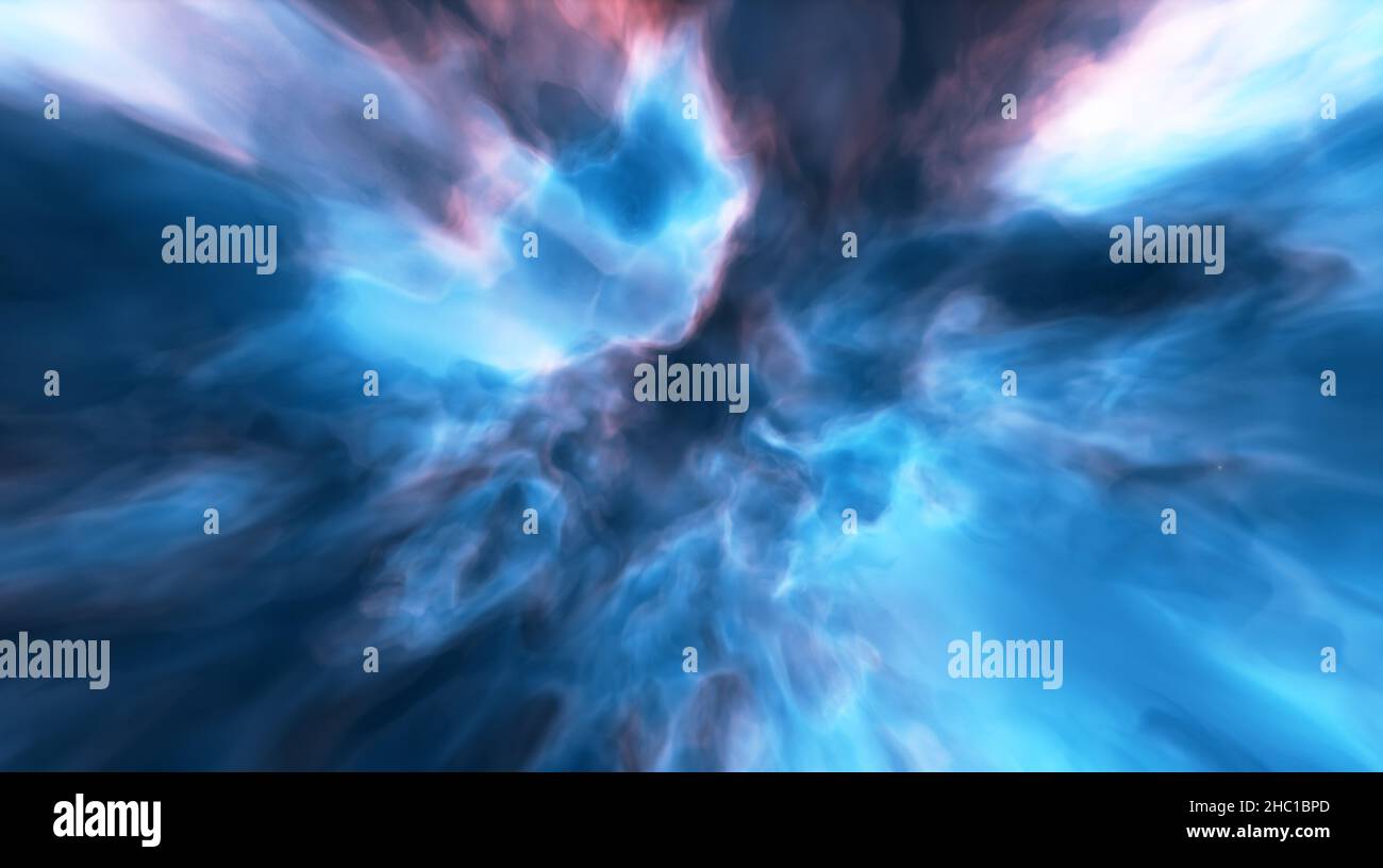 Planetary nebula in space. Cloud of ionized gas, collapse of star ...