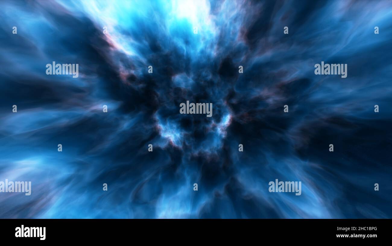 Planetary nebula in space. Cloud of ionized gas, collapse of star ...