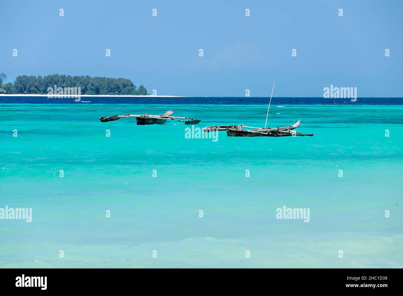 Zanzibar perfect white sand beach Stock Photo - Alamy