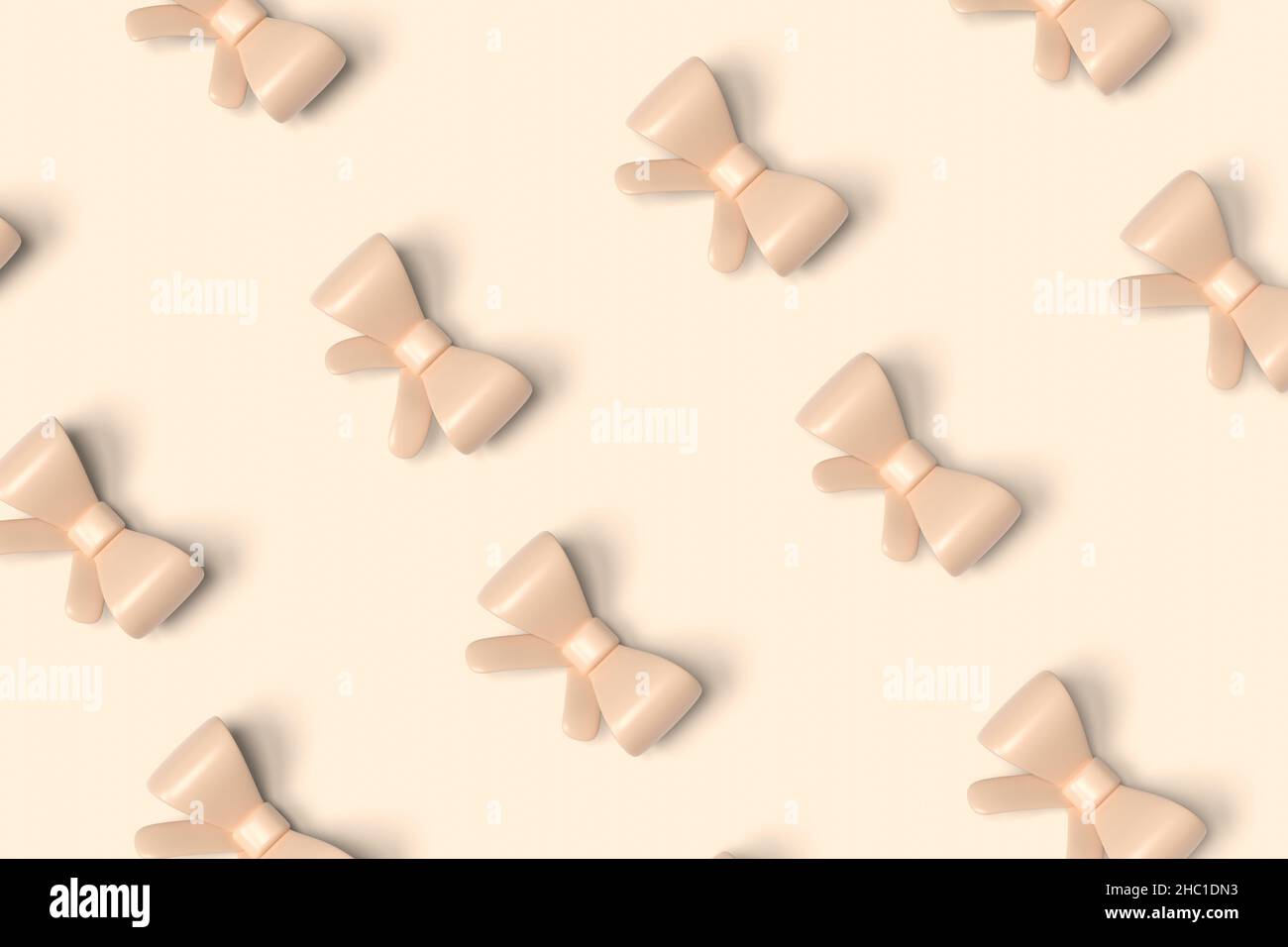 Pastel pattern background with cartoon bows. 3D illustration Stock ...