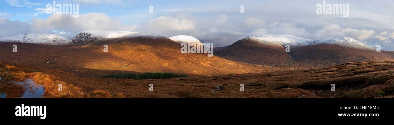 Panorama of North Sutherland mountains, Highland Scotland Stock Photo ...