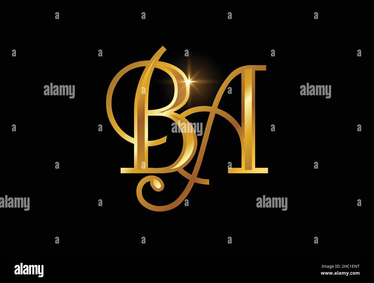 Initial Letter B A Logo Design Vector. Graphic Alphabet Symbol For ...