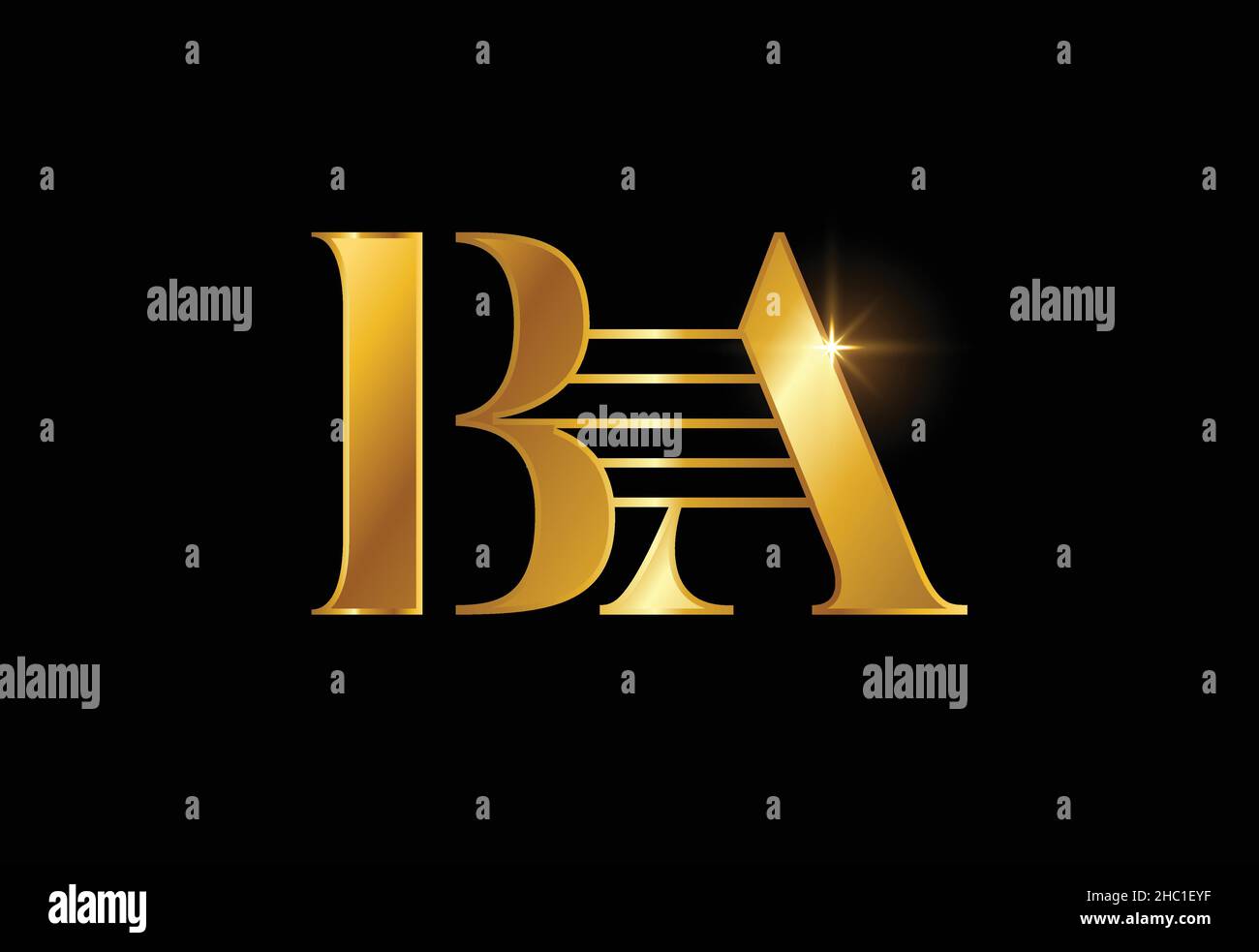 Initial Letter B A Logo Design Vector. Graphic Alphabet Symbol For ...