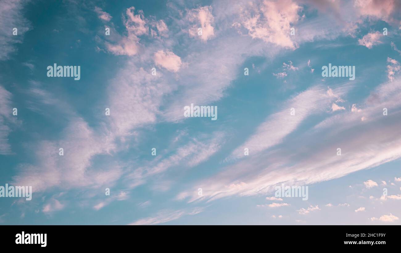 Fluffy Clouds Cloud Sky Blue Moving In Blue Cloudy Sky With Fluffy ...