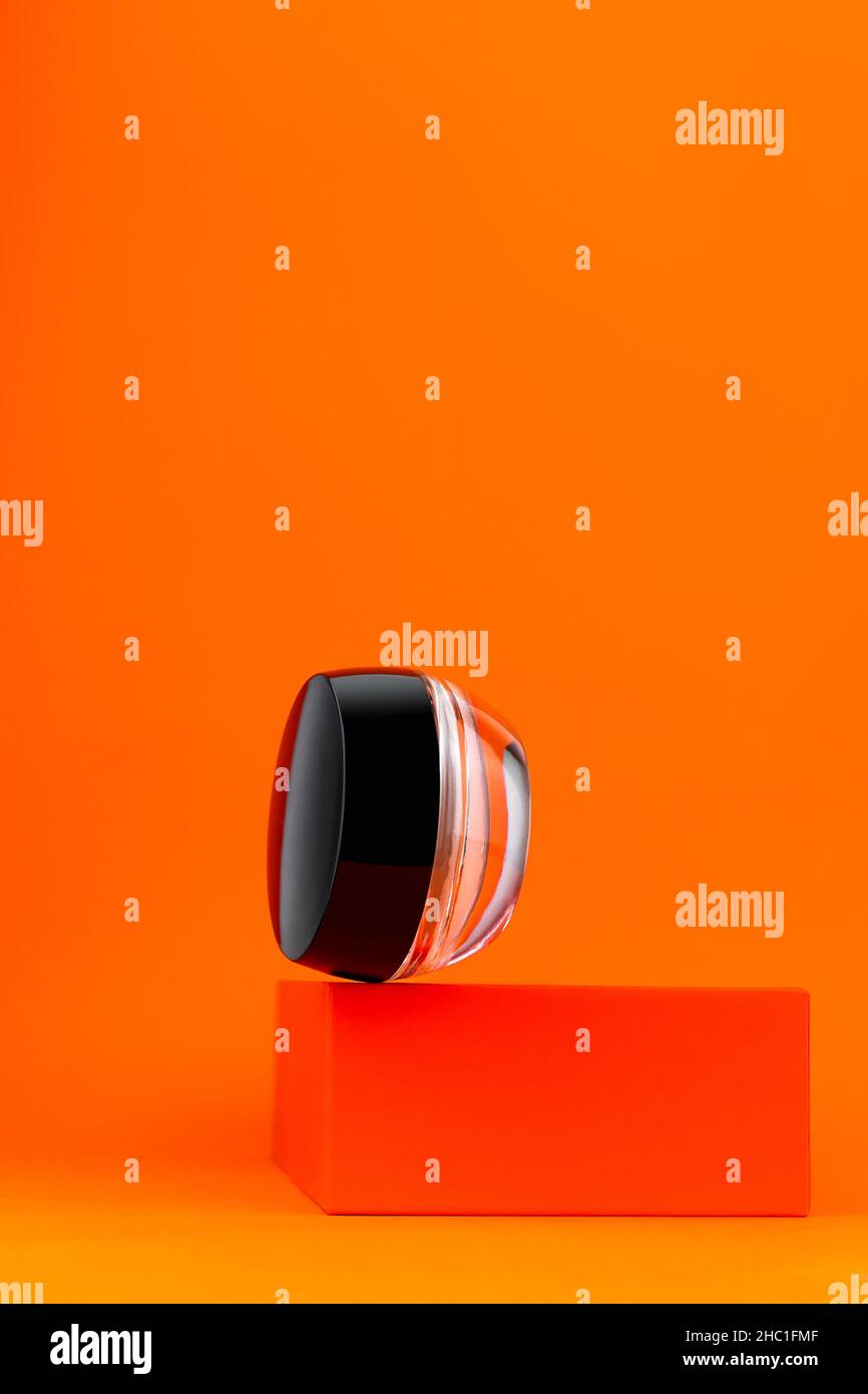 Cosmetic face cream tonal foundation glass jar mockup geometrical ...