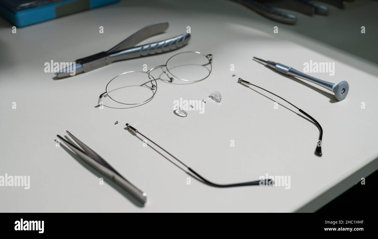 Disassembled glasses frame tools hi-res stock photography and images ...