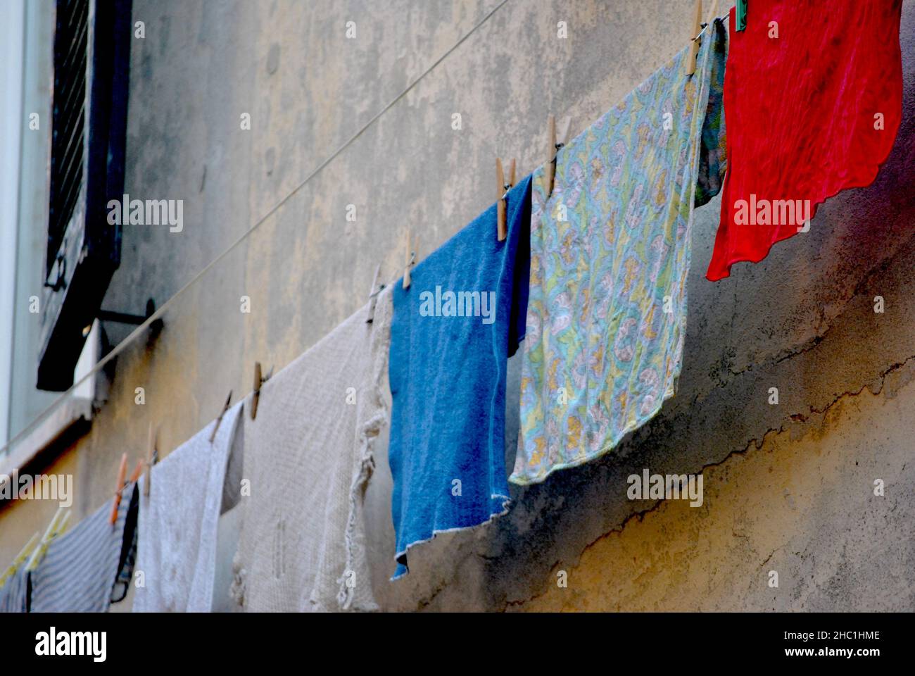 Colored clothes hanging out to dry – Sansepolcro (Italy Stock Photo - Alamy