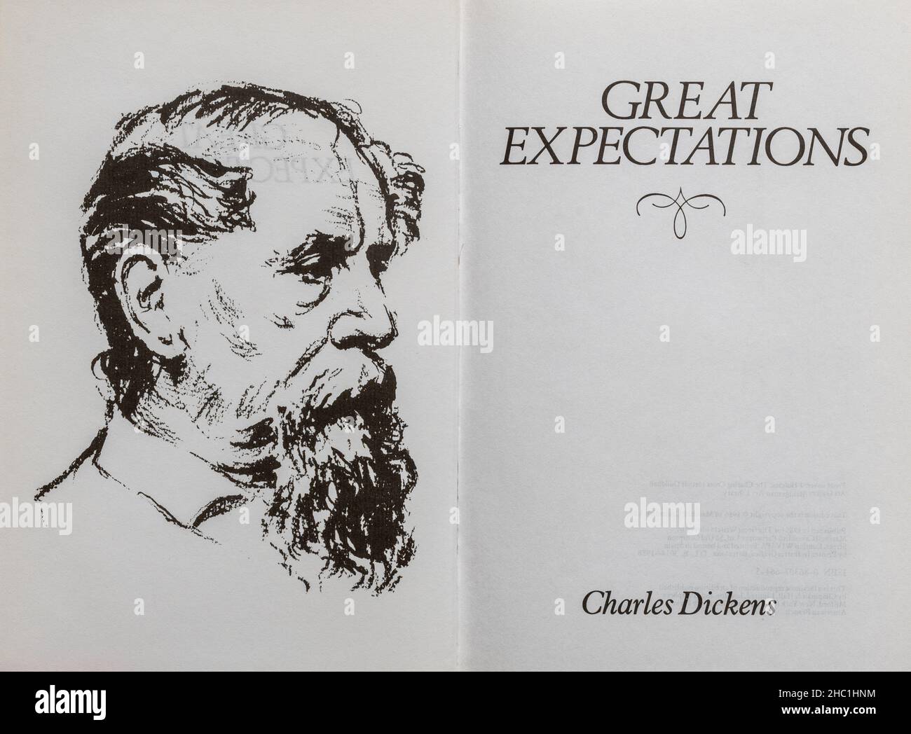 Great Expectations book - classic novel by Charles Dickens. Title page ...