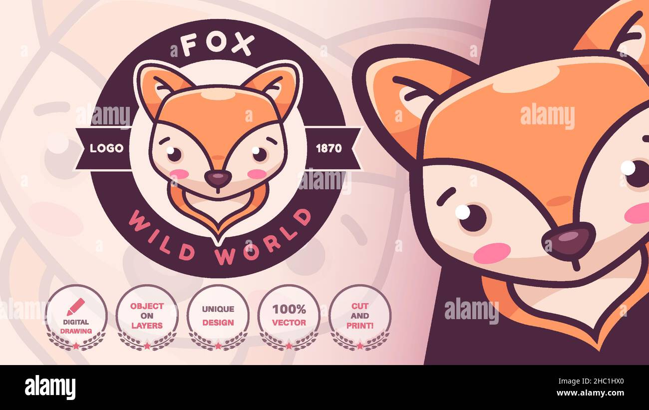 Cartoon character red fox logo Stock Vector Image & Art - Alamy
