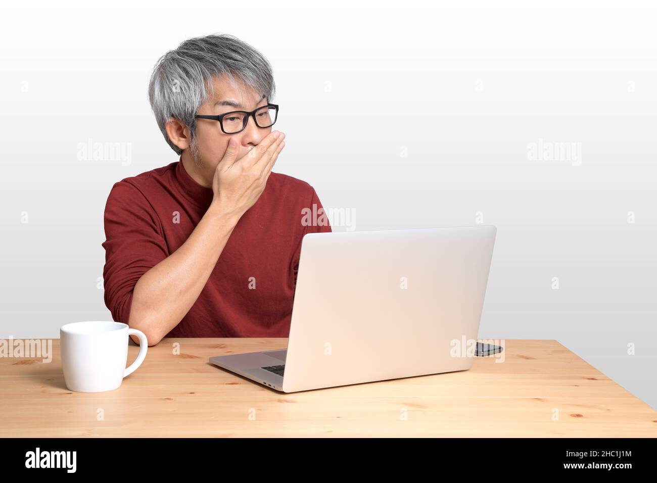 Gesture shocked asian office hi-res stock photography and images - Alamy