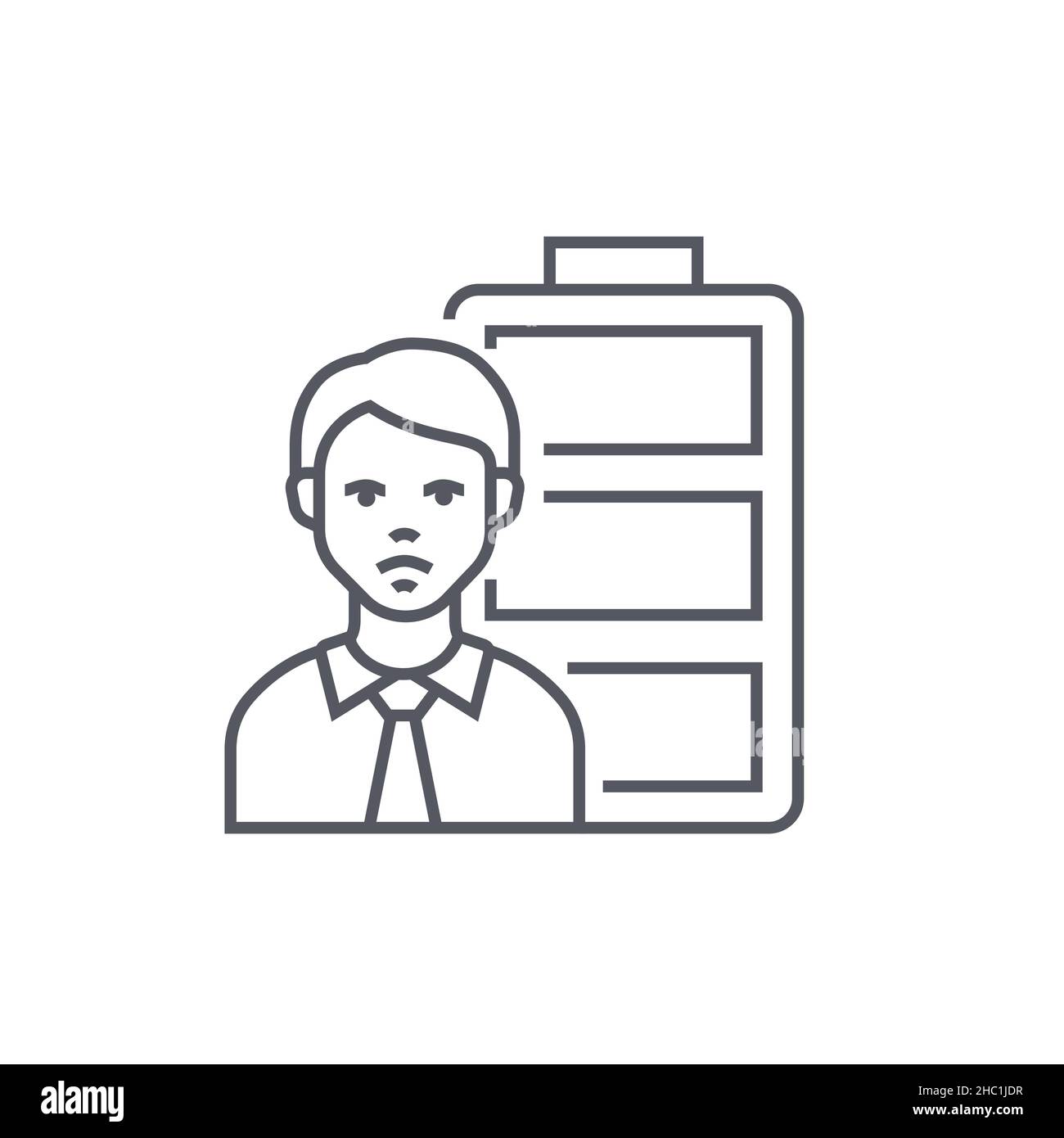 Lack of energy - modern black line design style icon on white ...