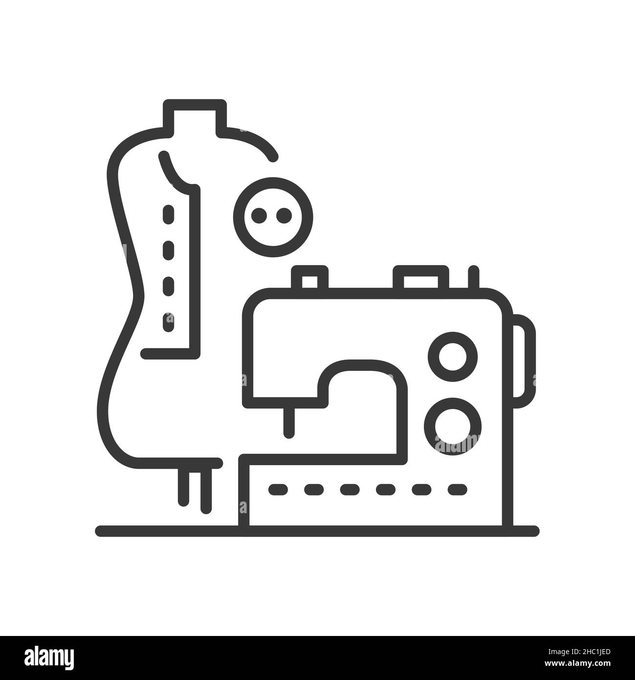 Tailor workshop - vector line design single isolated icon on white ...