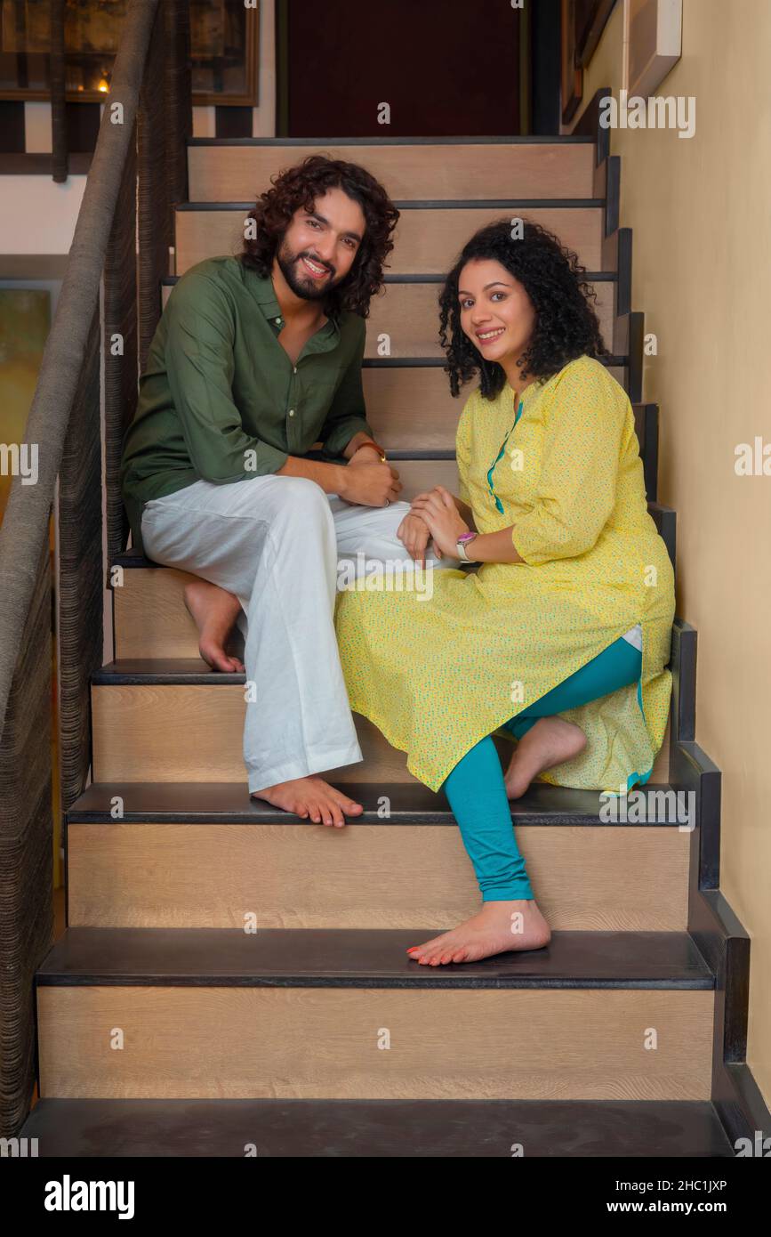 Posing in stairs hi-res stock photography and images - Alamy