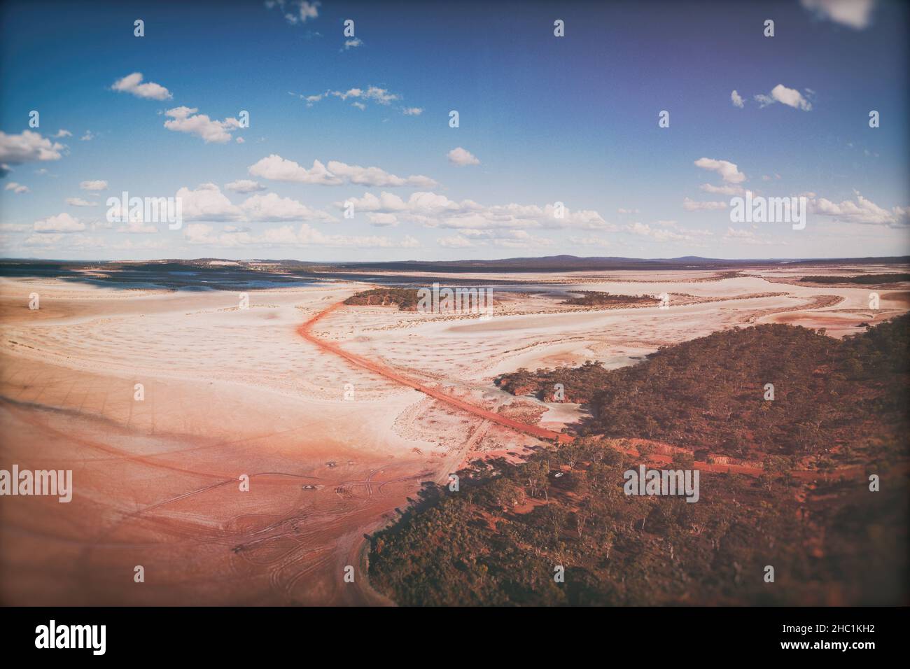 Panorama of Outback Track in Western Australia vintage retro analog ...