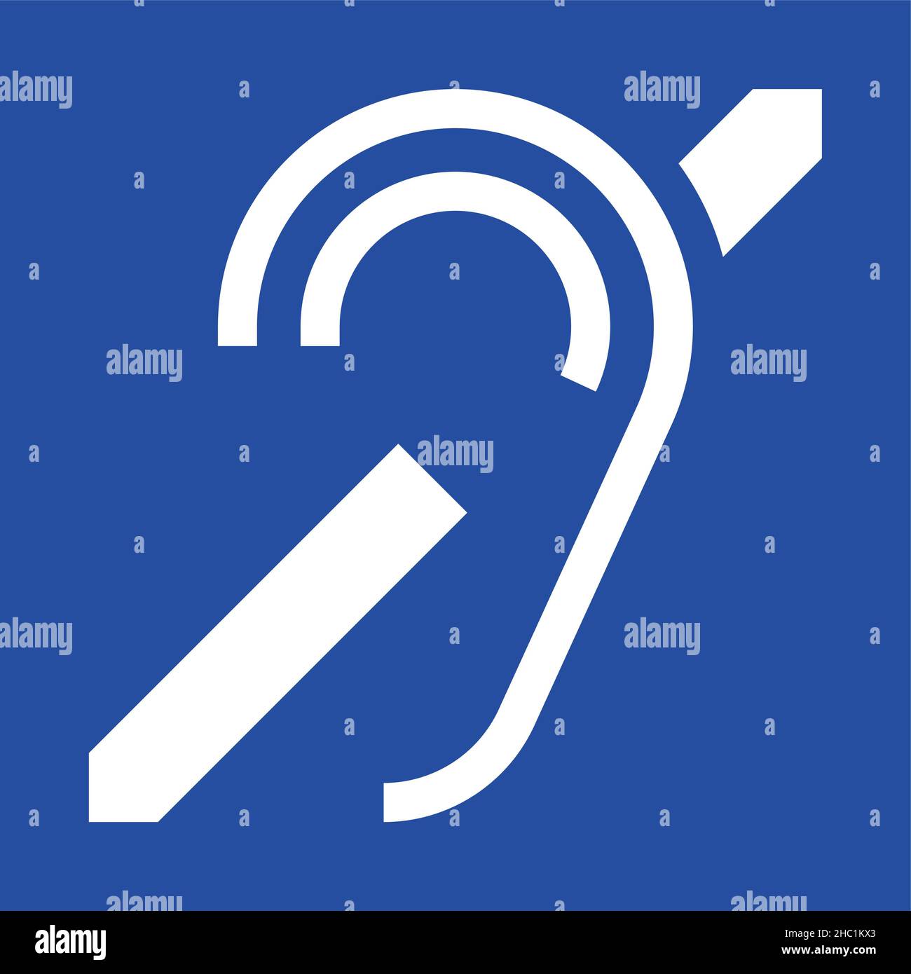 Deaf icon, vector ear sign on white background Stock Photo - Alamy