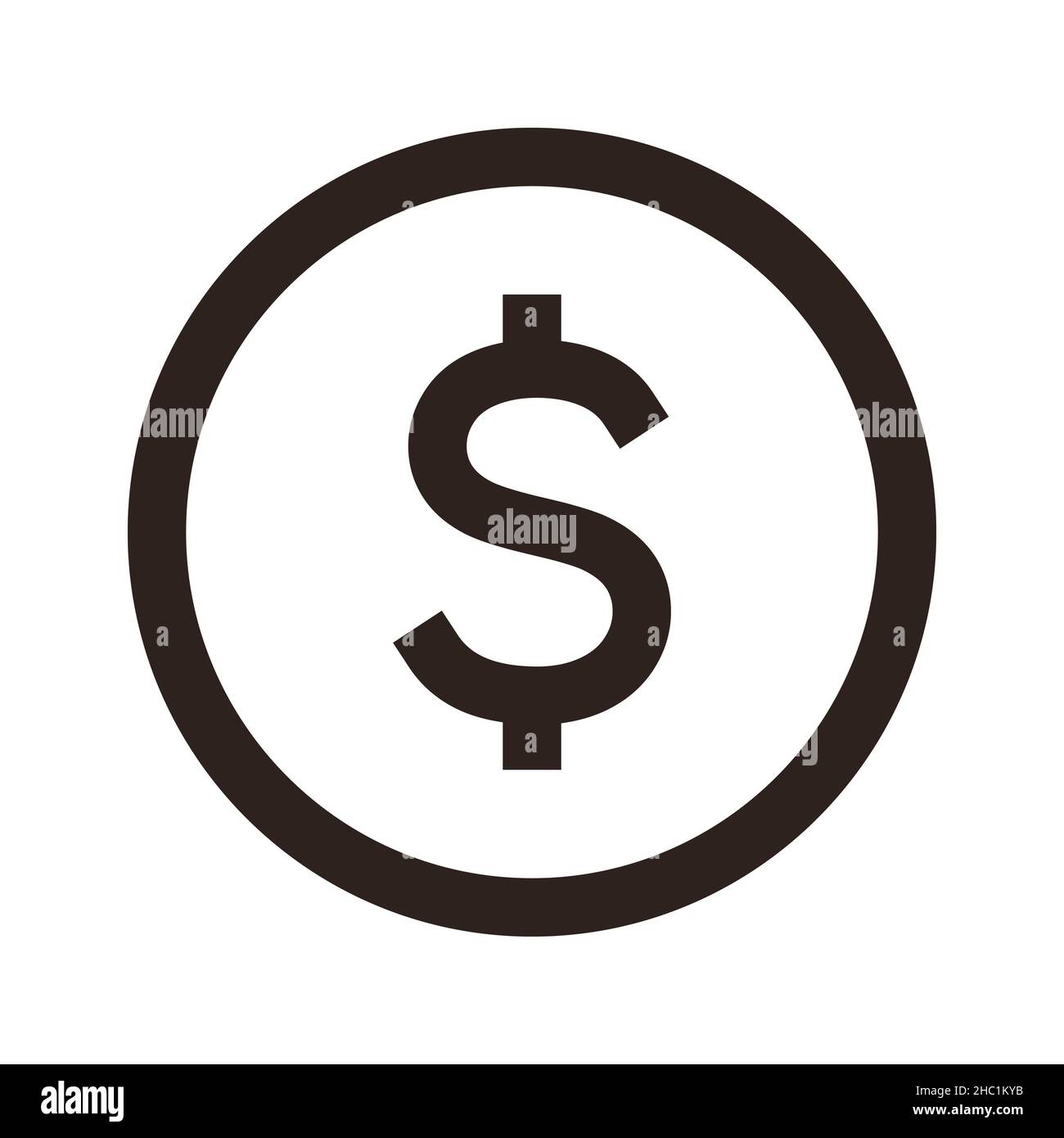 Coin with dollar sign. Money vector icon isolated on white background ...