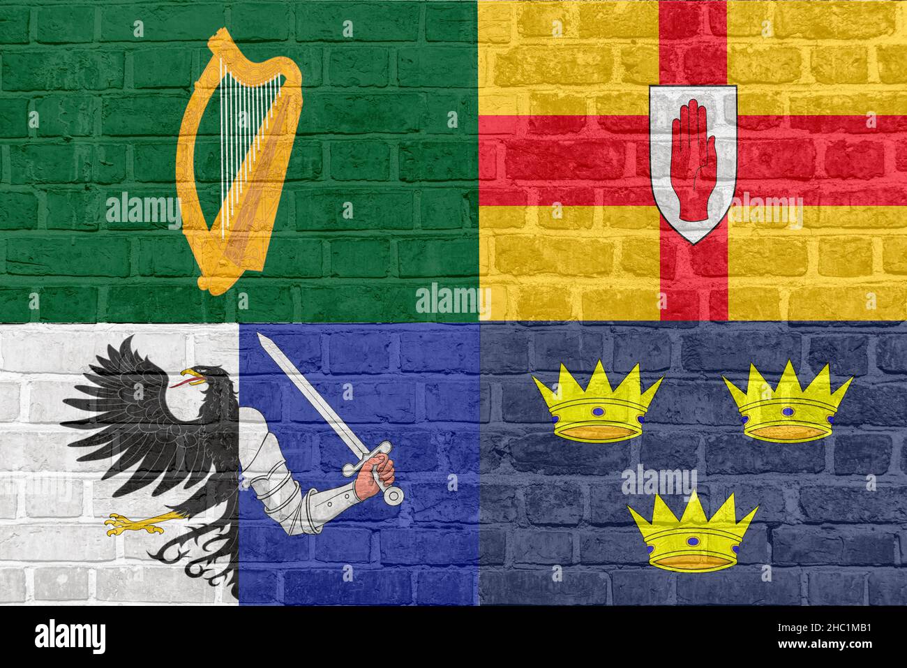flag Provinces of Ireland: Connacht, Leinster, Munster, and Ulster ...