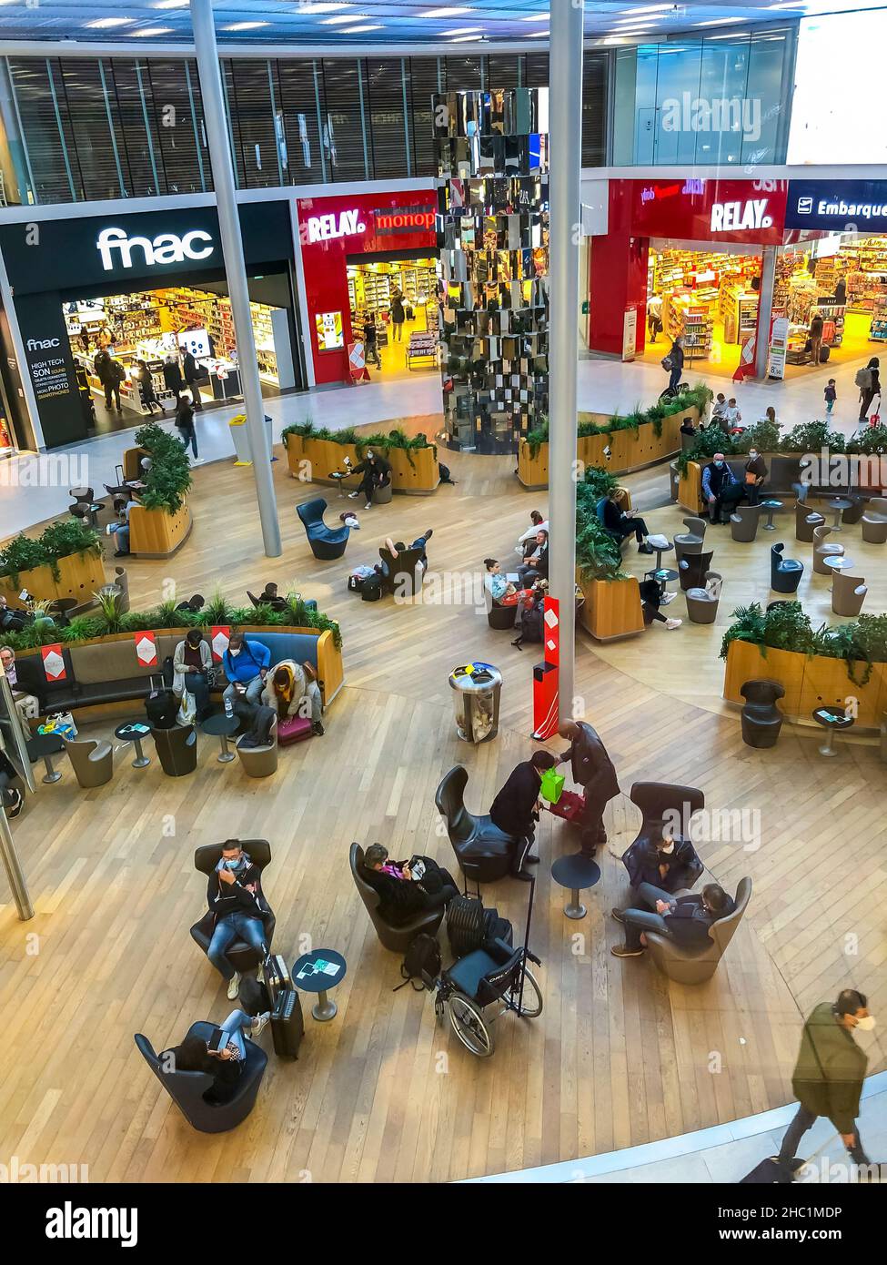 Orly, France, Orly International Airport, Interior Crowd People Sitting ...