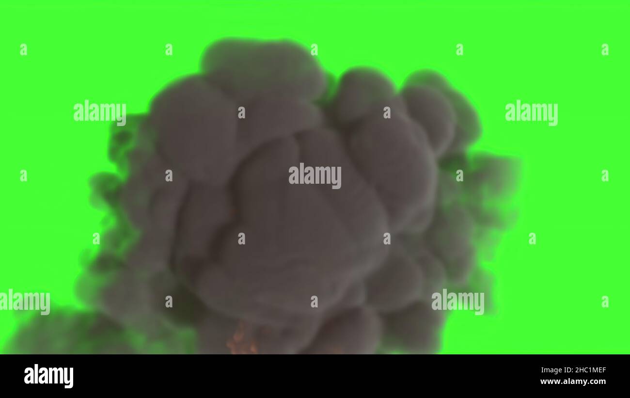 3d illustration - Fire Ball Explosion on green screen Stock Photo - Alamy