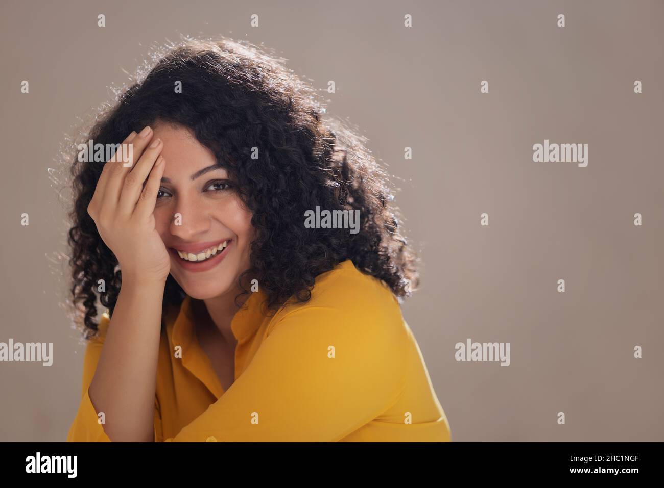 Shy smile smiling shyness hi-res stock photography and images - Alamy