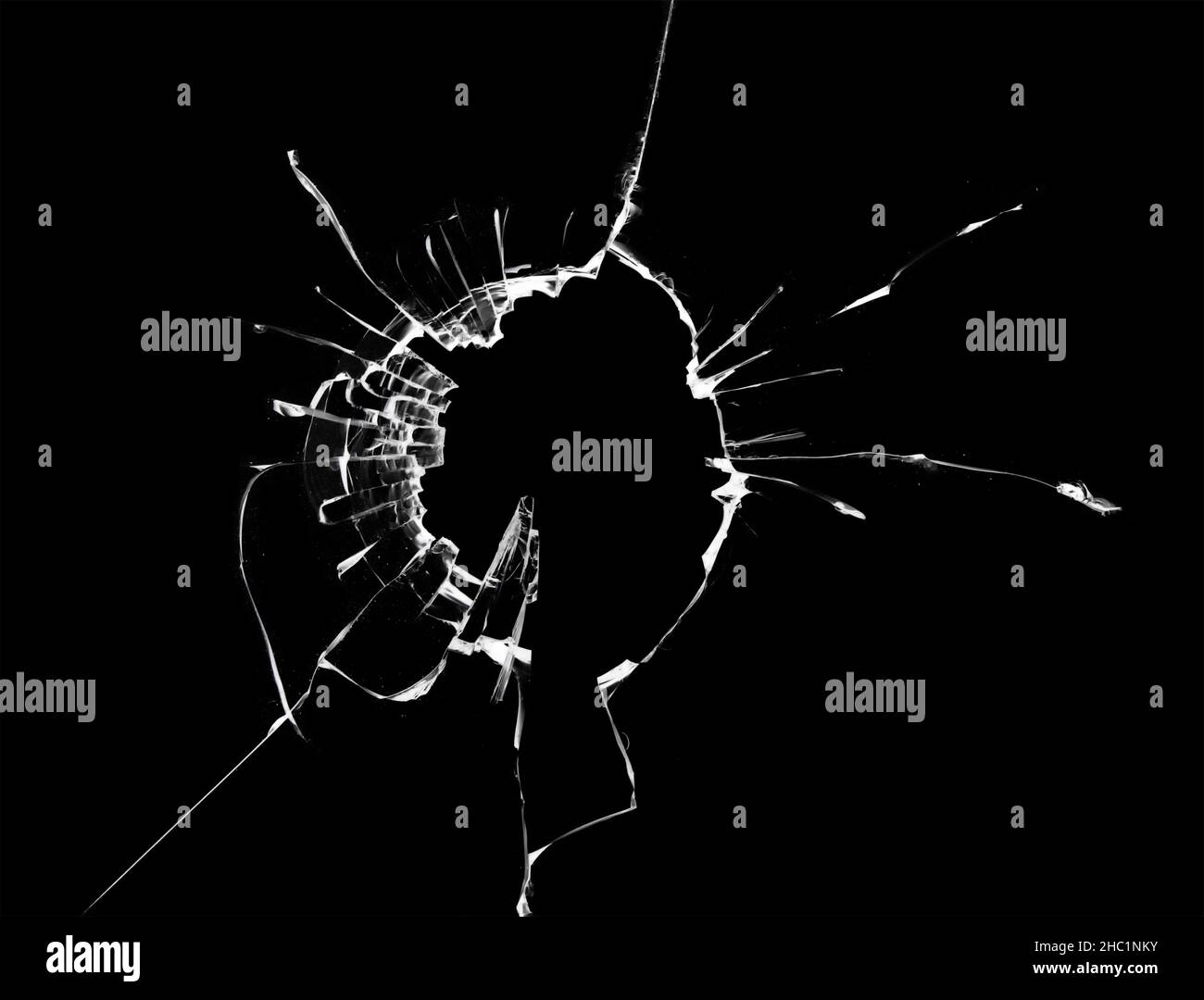 Broken glass hole hi-res stock photography and images - Alamy