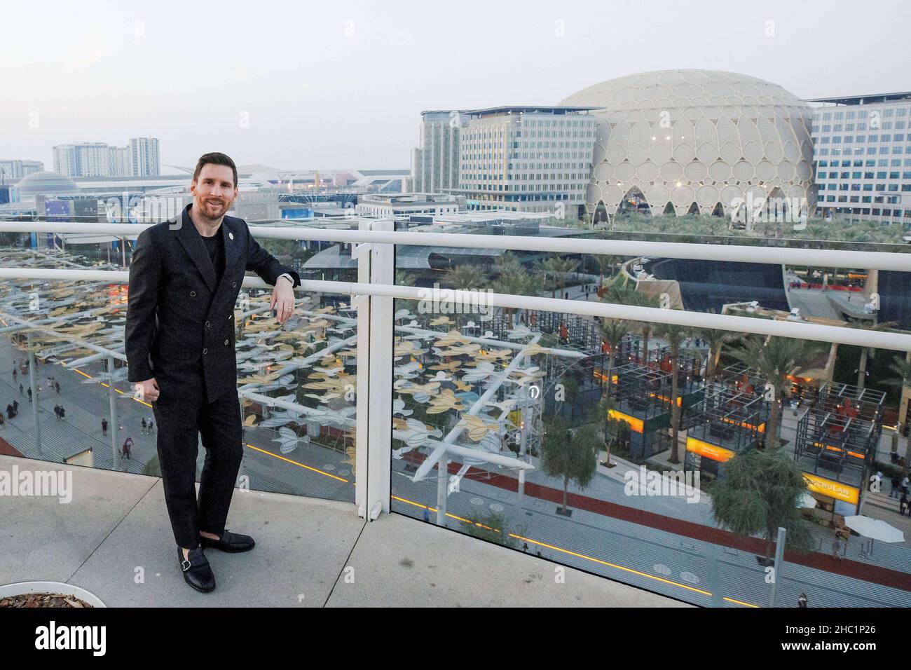 Argentinian football player Lionel Messi poses for a souvenir photo at ...