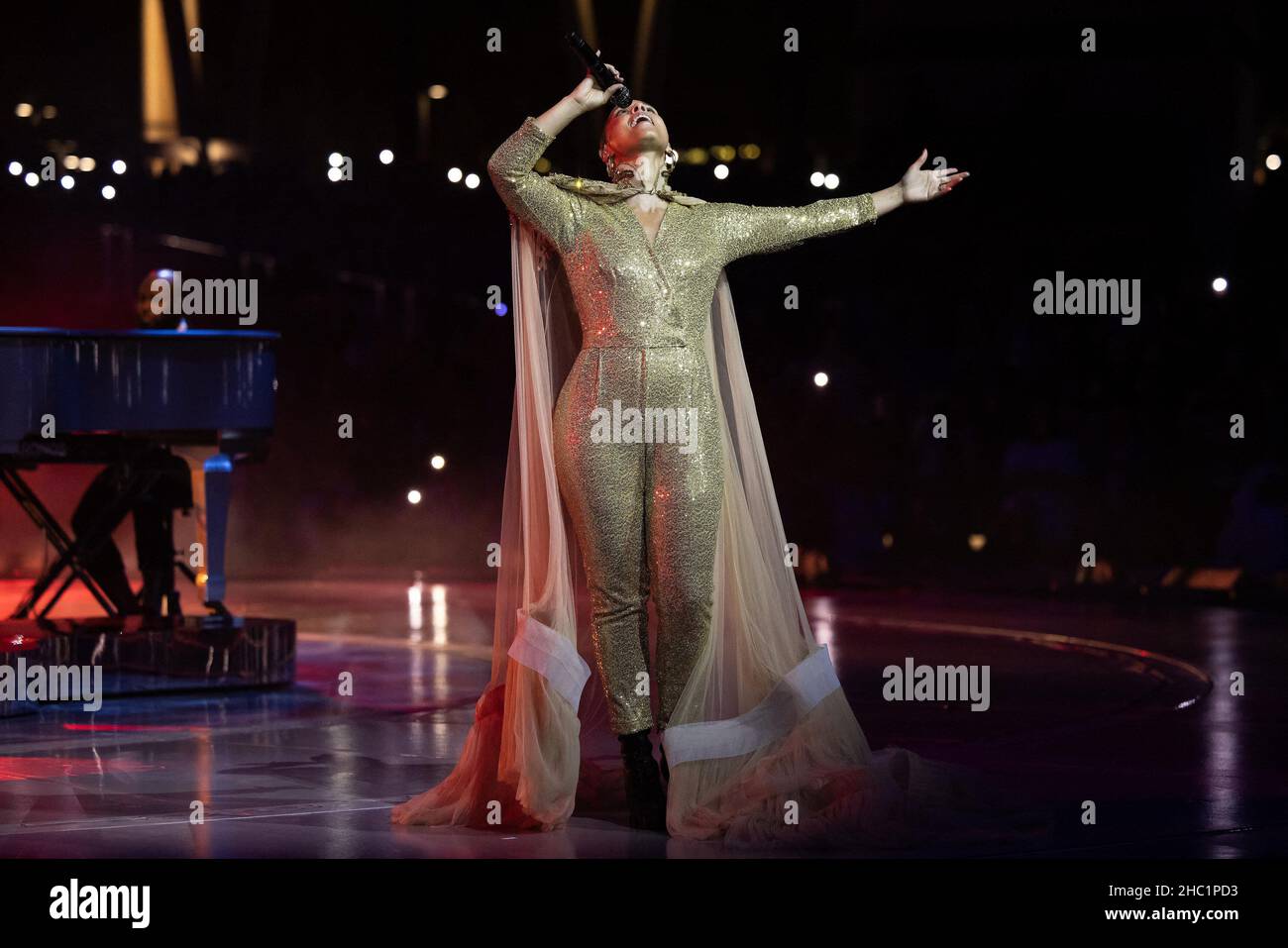 American singer Alicia Keys performs at Al Wasl theatre at Dubai Expo ...