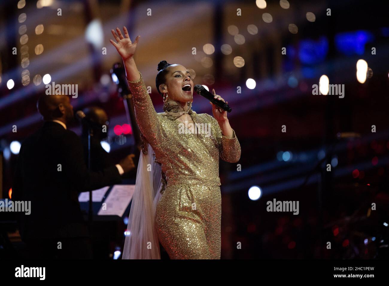 American singer Alicia Keys performs at Al Wasl theatre at Dubai Expo ...