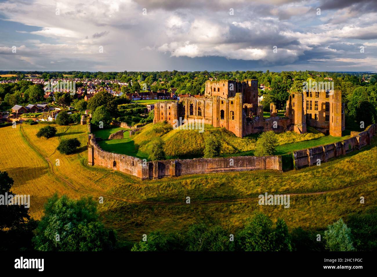 Aerial image of Kenilworth Castle, Warwickshire, UK Stock Photo - Alamy