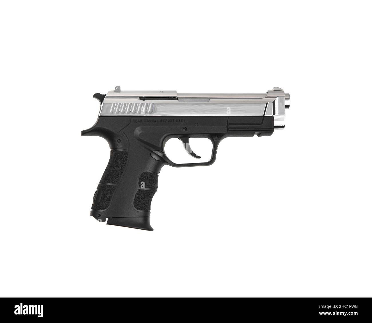 Modern semi-automatic pistol. A short-barreled weapon for self-defense ...