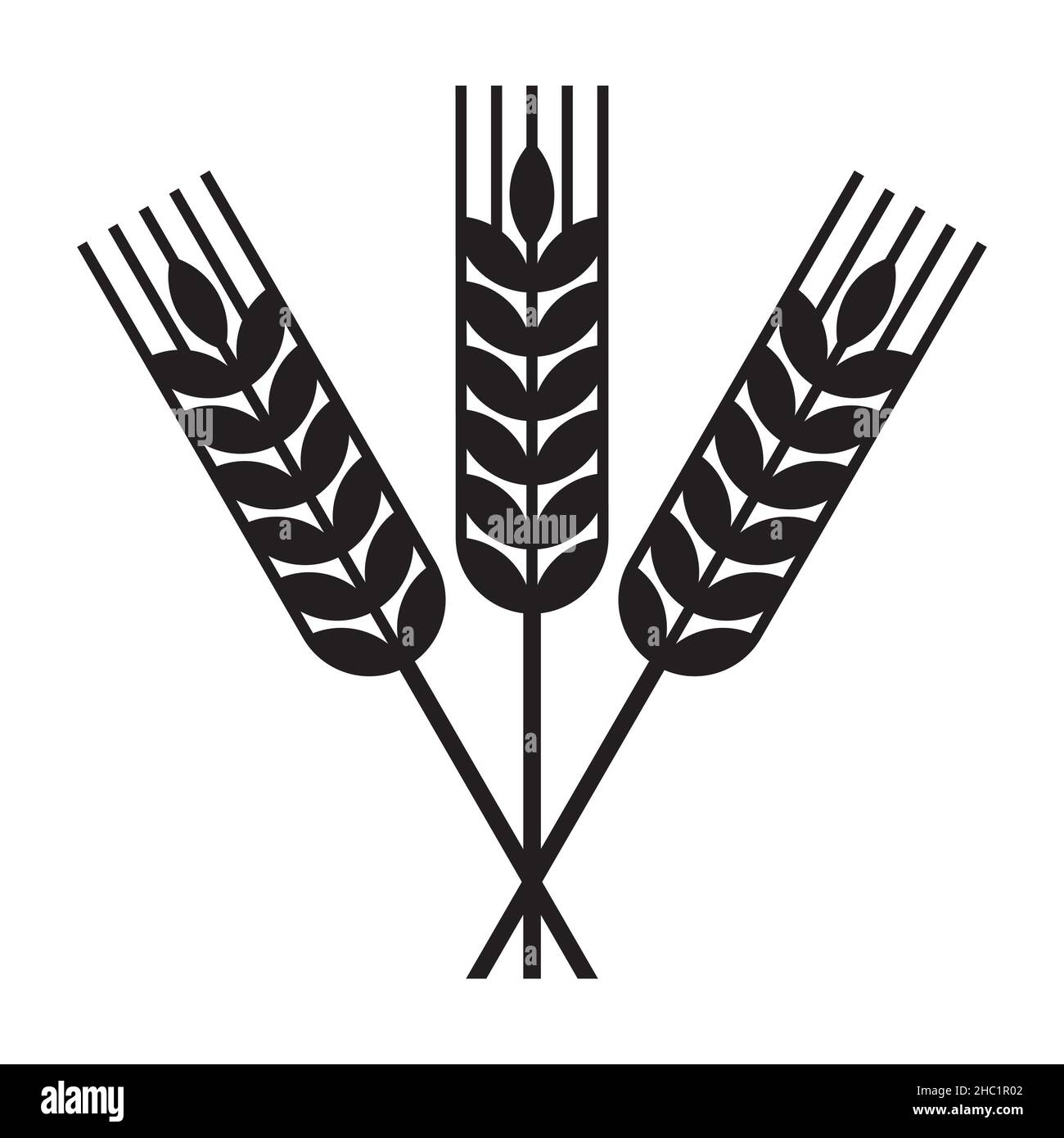 Harvest wheat symbol. Sheaf of wheat isolated on white background Stock ...