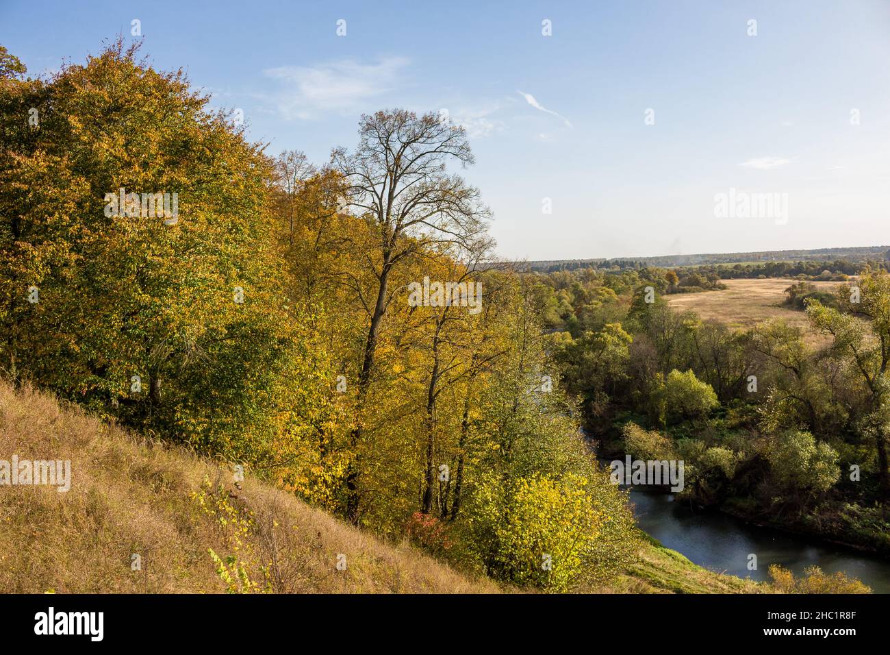 Nice view of the slope and valley of the Luzha river. View from the ...