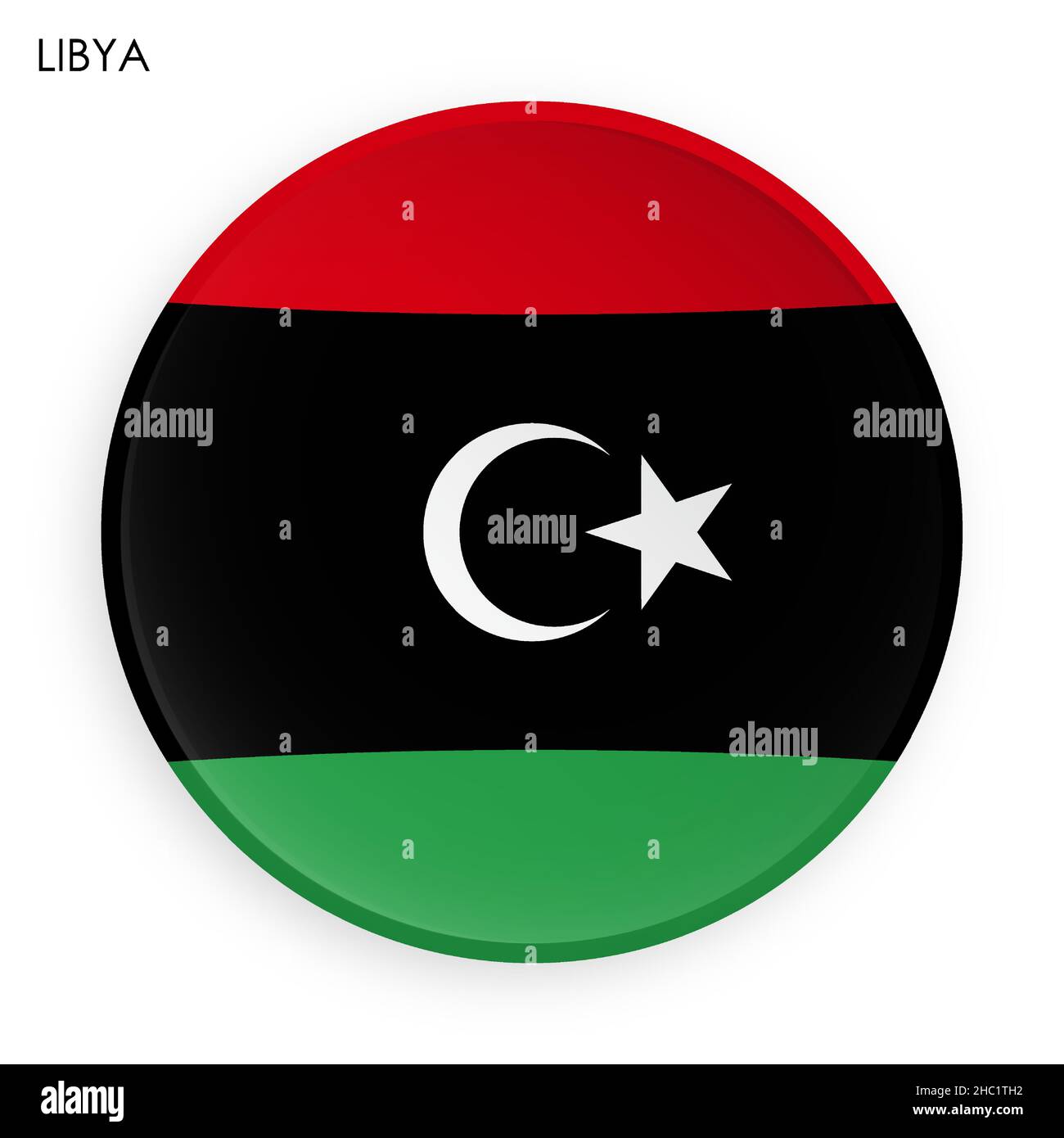 LIBYA flag icon in modern neomorphism style. Button for mobile ...