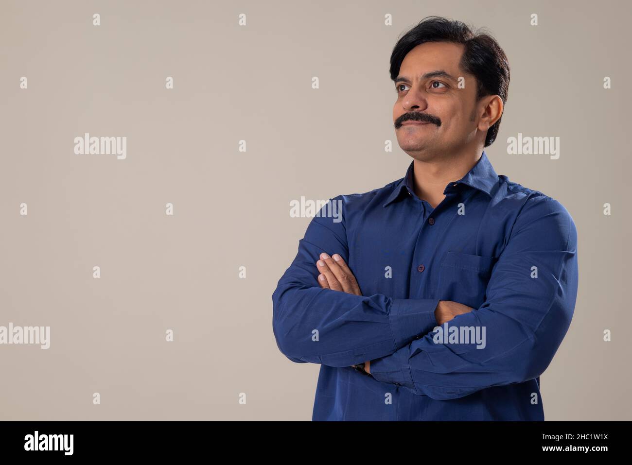 Indian man standing folding hands hi-res stock photography and images ...