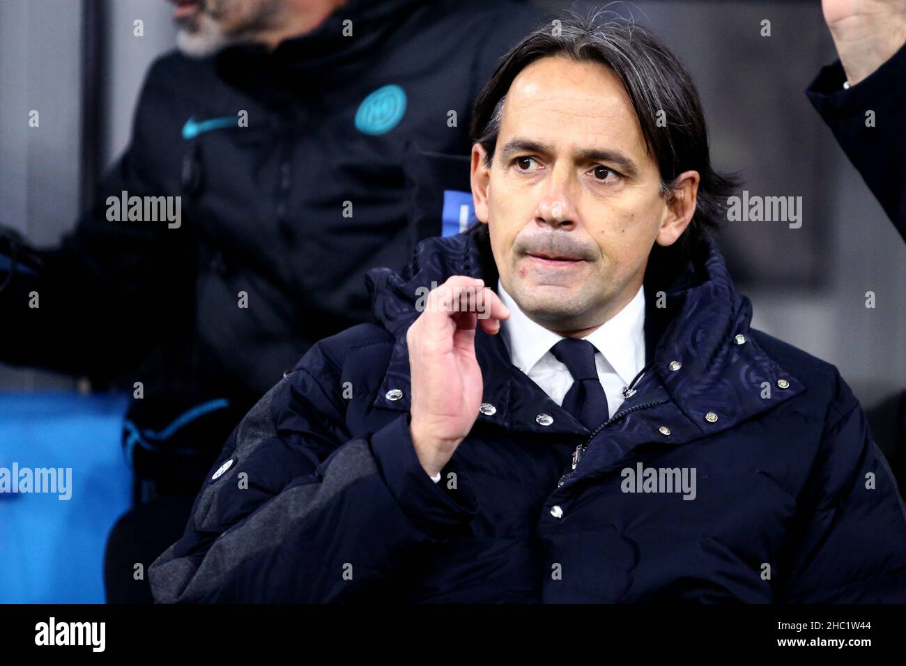 Simone Inzaghi, head coach of Fc Internazionale looks on during the ...