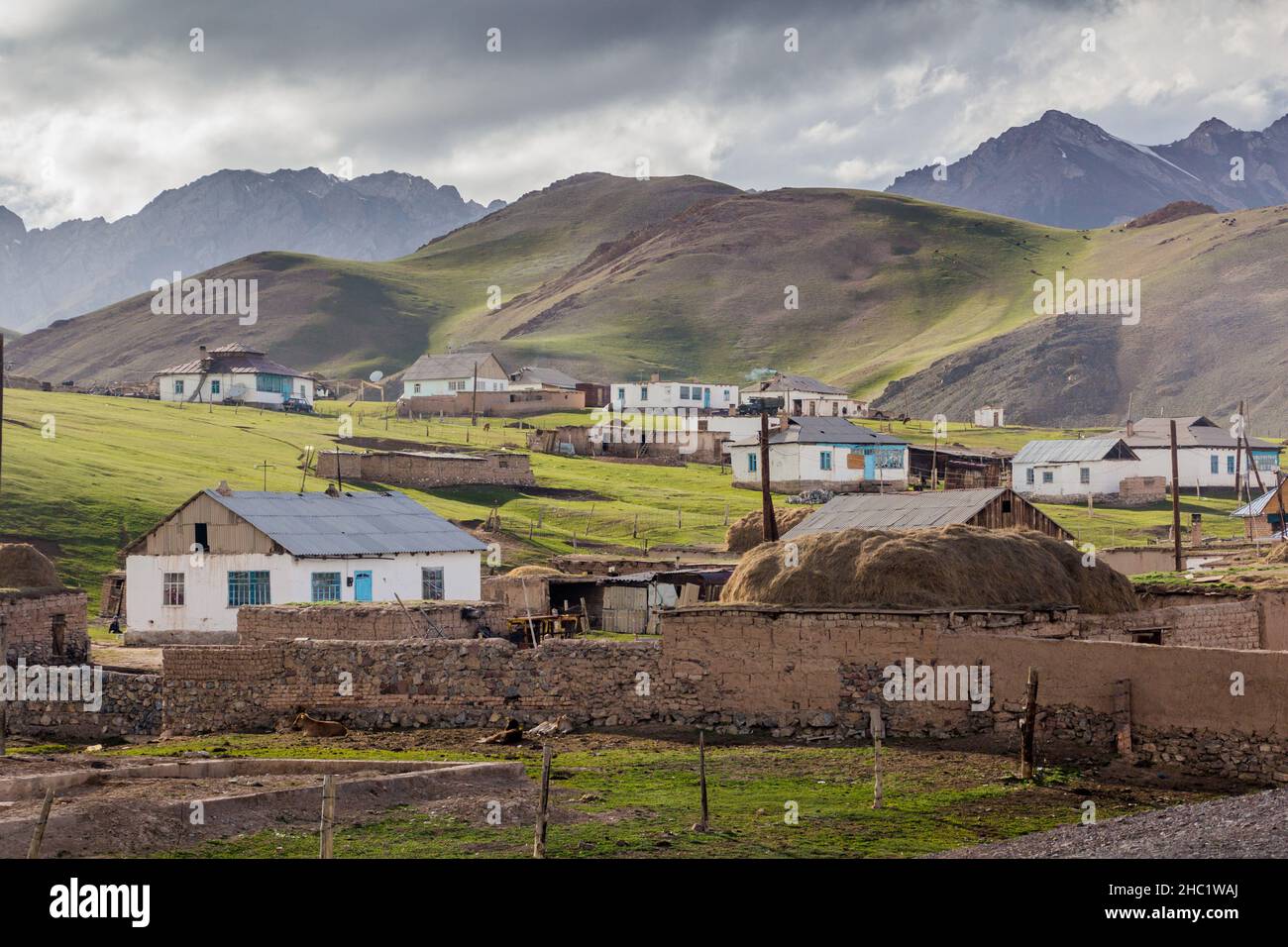 View of Sary-Tash village, Kyrgyzstan Stock Photo - Alamy