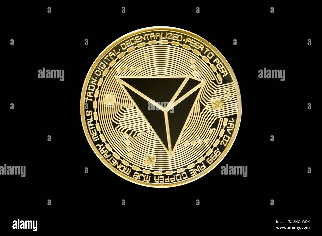Tron golden coin Cryptocurrency isolated , mining , future money Stock ...