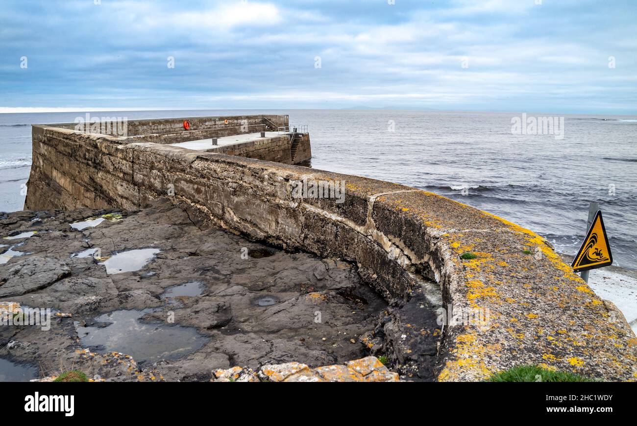 Rossle castle at Easky pier in County Sligo - Republic of Ireland Stock ...