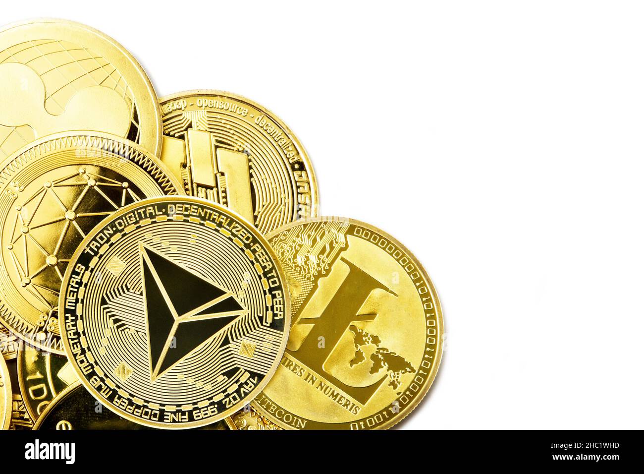 Tron golden coin Cryptocurrency isolated , mining , future money Stock ...