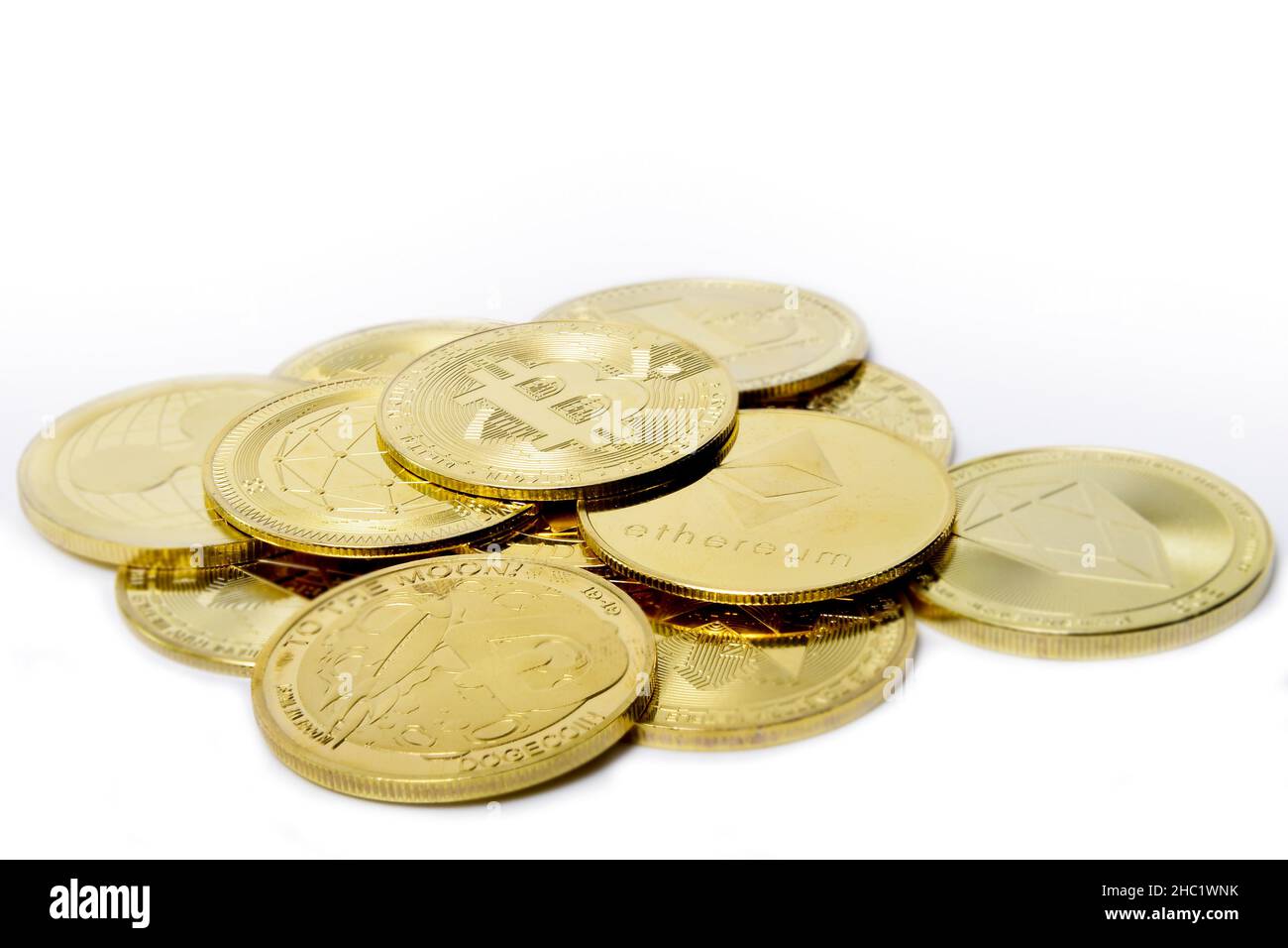 Bitcoin Cryptocurrency isolated , gold coin future coin Stock Photo - Alamy