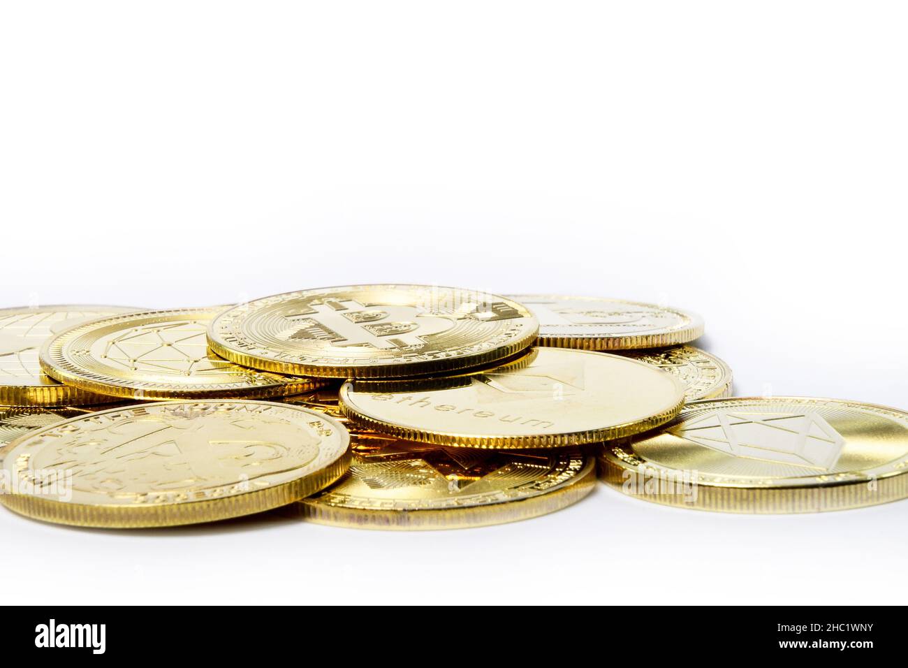 Bitcoin Cryptocurrency isolated , gold coin future coin Stock Photo - Alamy