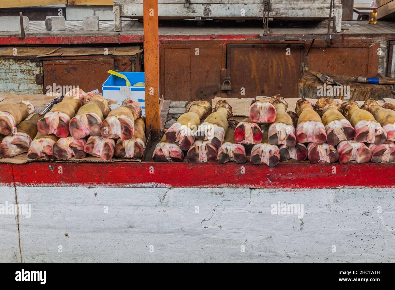 Cow legs stall at the bazaar in Osh, Kyrgyzstan Stock Photo - Alamy
