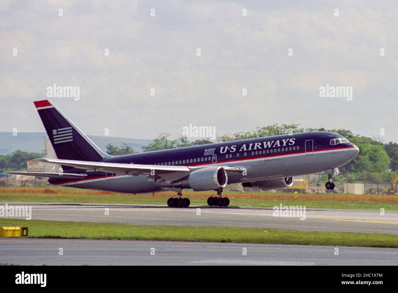 An aircraft at Manchester airport Stock Photo - Alamy