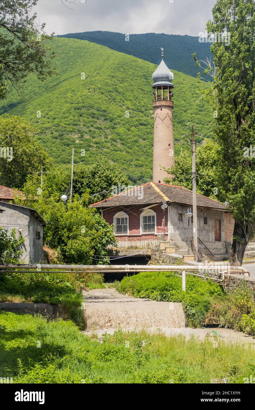 Minaret of Juma mosque in Sheki, Azerbaijan Stock Photo - Alamy