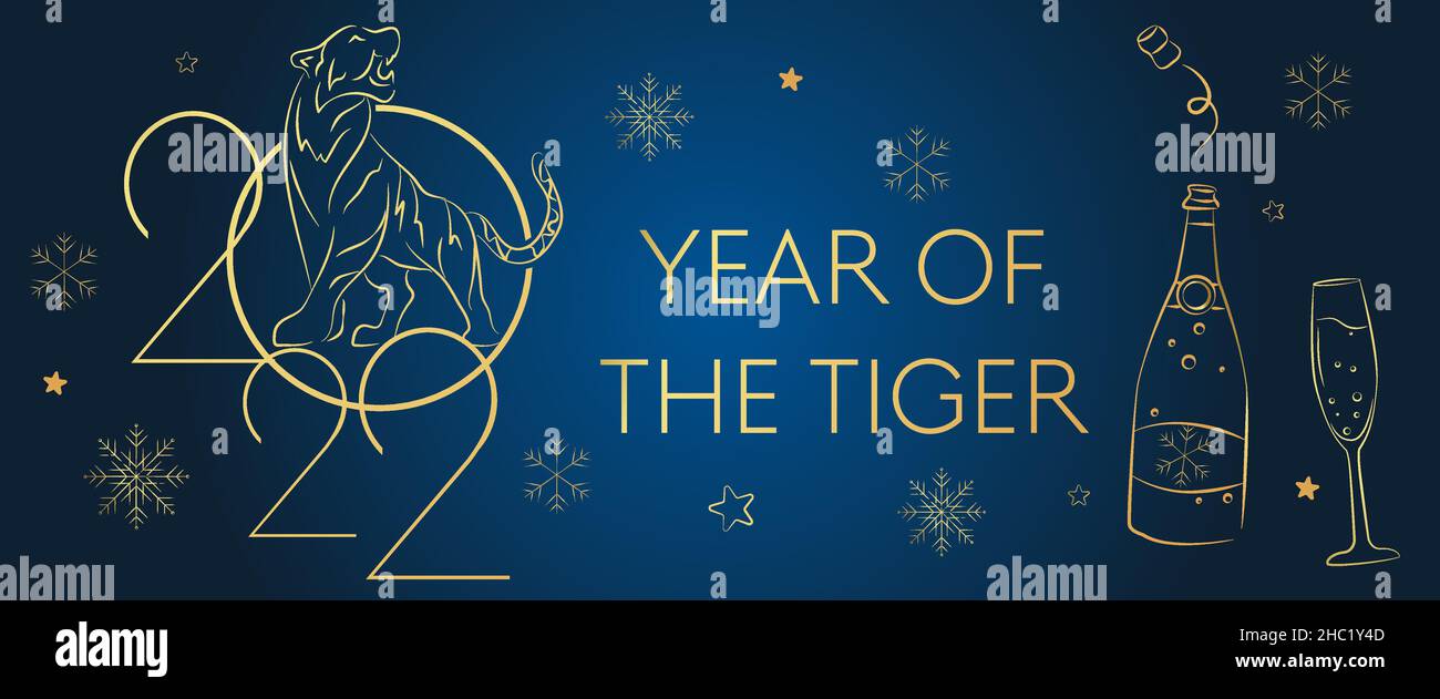 banner Happy Chinese New Year 2021 Year of the Tiger made up of paper ...