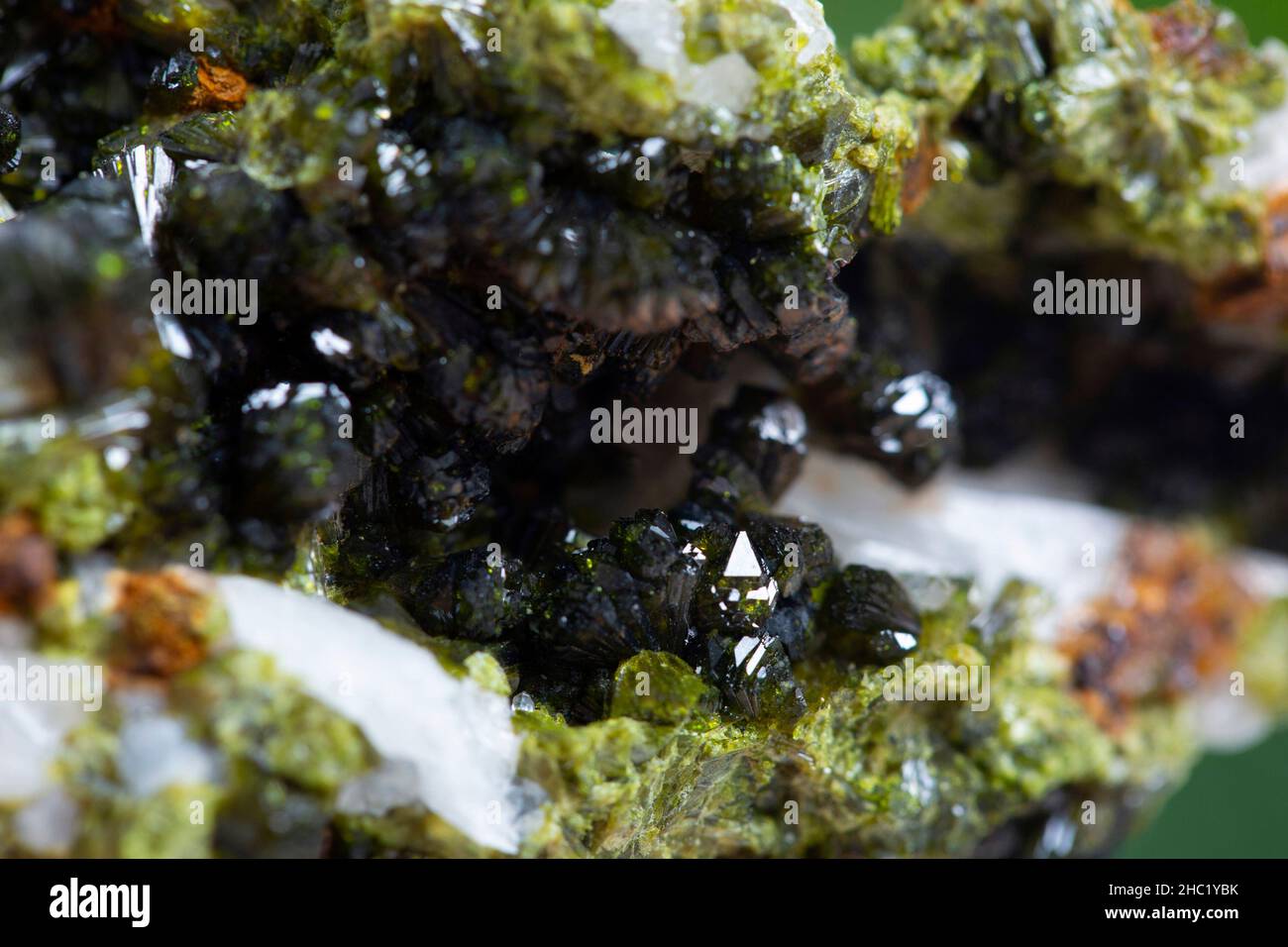 epidote, mineral specimen stone rock geology gem crystal Stock Photo ...