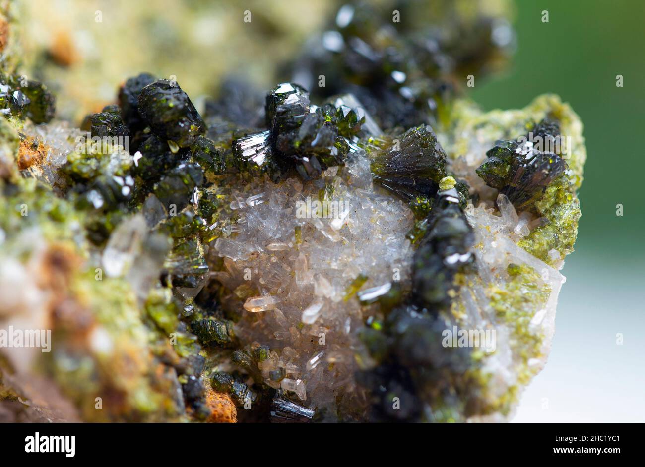 epidote, mineral specimen stone rock geology gem crystal Stock Photo ...