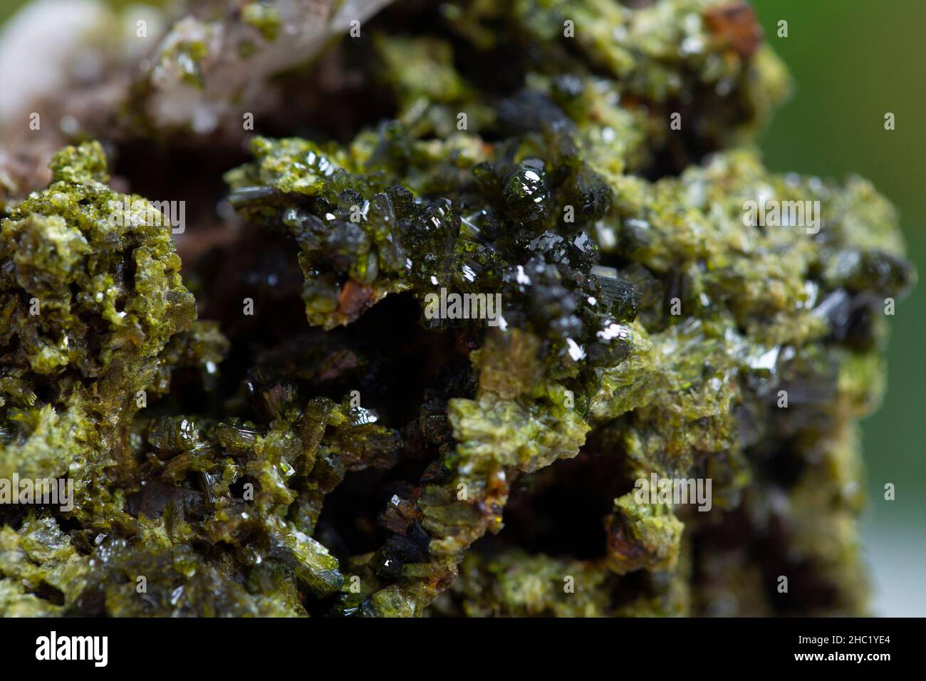 epidote, mineral specimen stone rock geology gem crystal Stock Photo ...